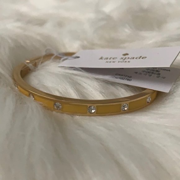 kate spade | Jewelry | Kate Spade Set In Stone Skinny Hinged Bangle Ylw ...